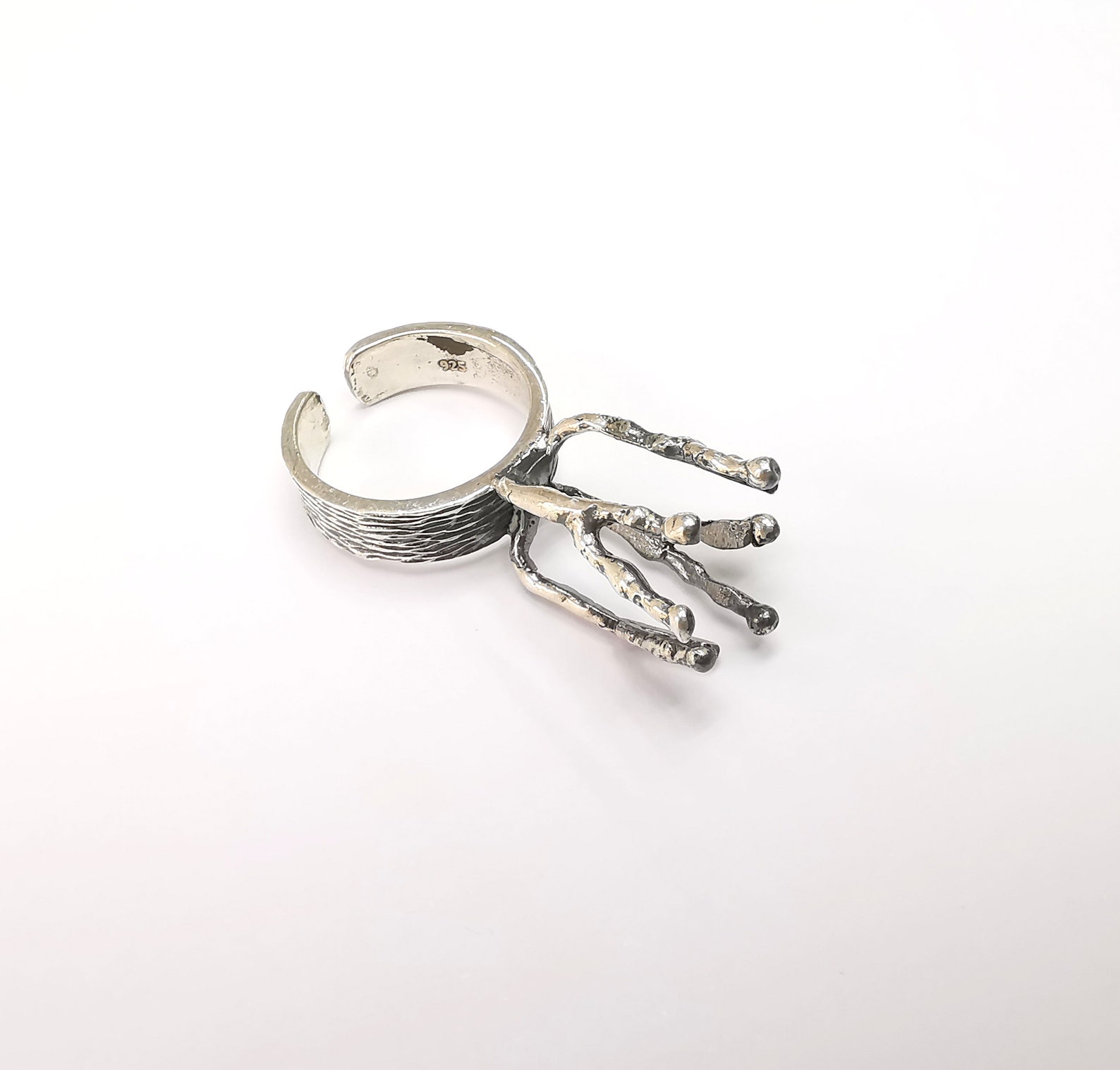 Claw Ring Sterling Silver Claw Ring Blank 925 Silver Ring Bezel ...