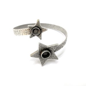 Silver Stars Bracelet, Sheet Cuff, Bangle Bezel, Resin Blank, Wristband ...