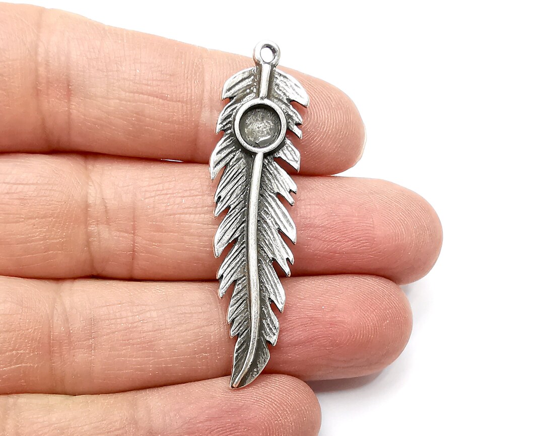 Feather Pendant Blanks, Resin Bezel Bases, Mosaic Mountings, Dry Flower ...