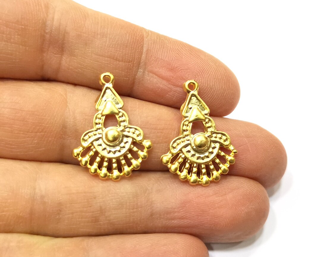 4 Gold Charms Gold Plated Charms (25x18mm) G19511 - Etsy