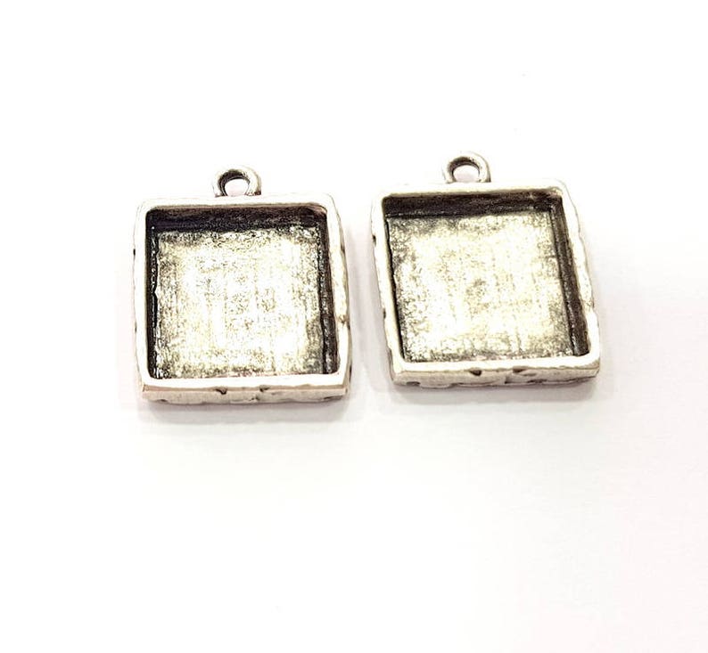 4 Silver Pendant Blank Mosaic Base Blank Inlay Blank Necklace - Etsy