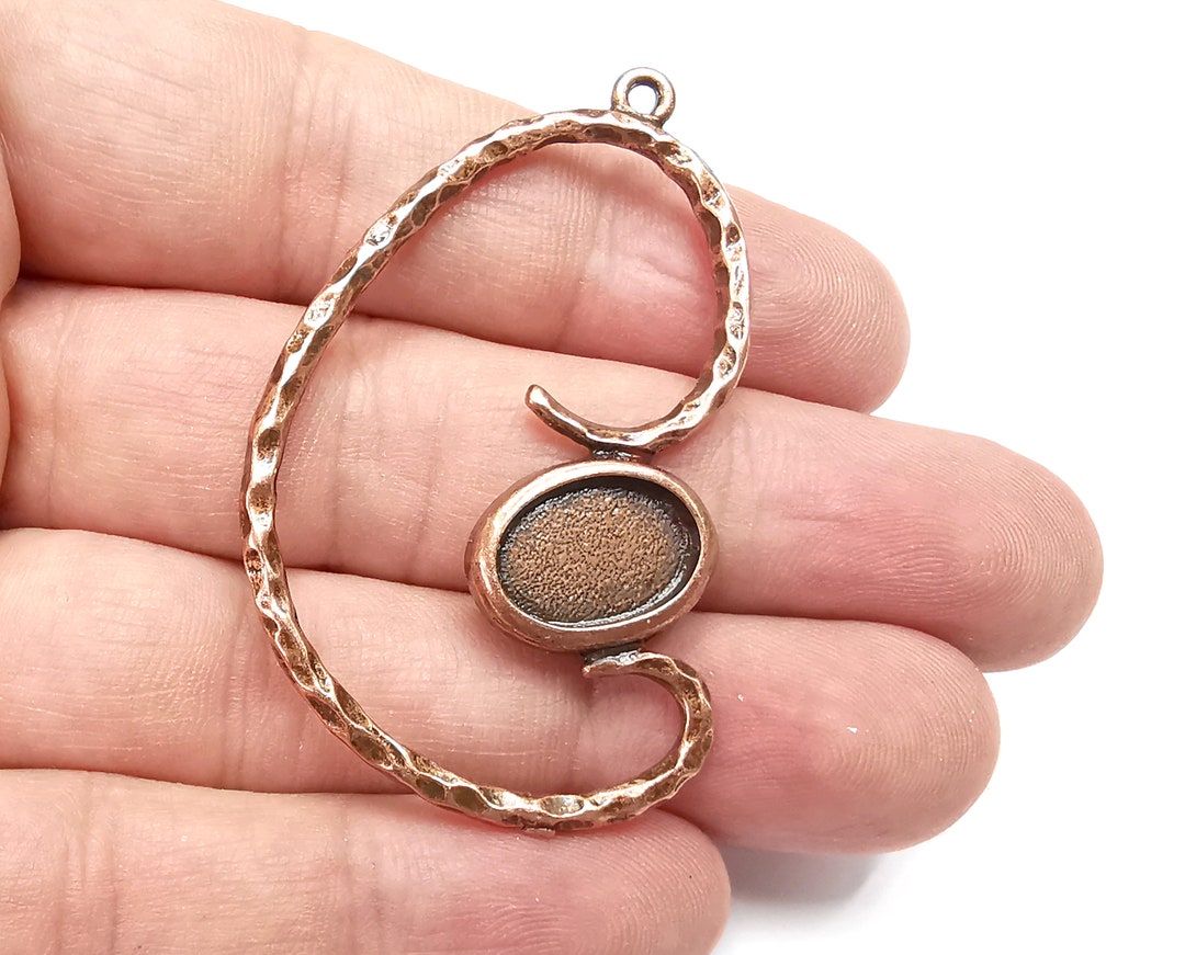 Oval Pendant Bezel, Resin Blank, Inlay Mounting, Mosaic Frame Cabochon ...