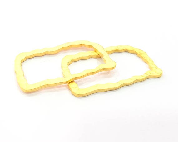 4 Hammered Connector Gold Plated Metal Connector 31x18mm | Etsy