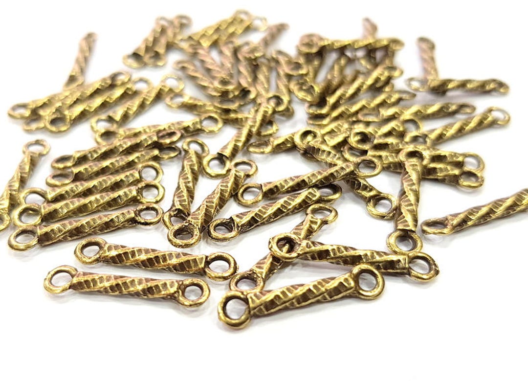 Ringed Rod Connector Antique Bronze Connector Pendant Antique Bronze ...