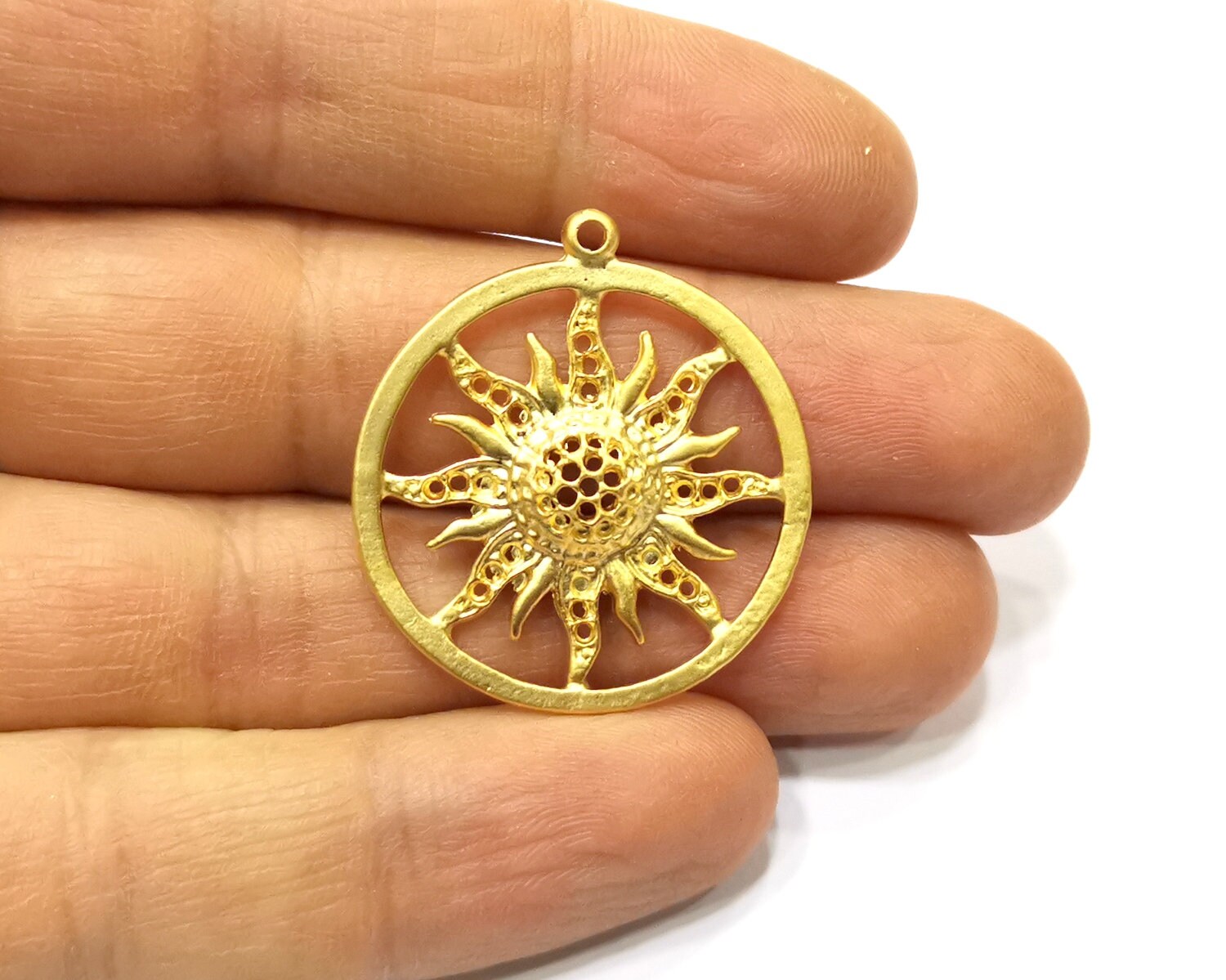 2 Sun Charms Gold Plated Charms 31mm G16654 - Etsy