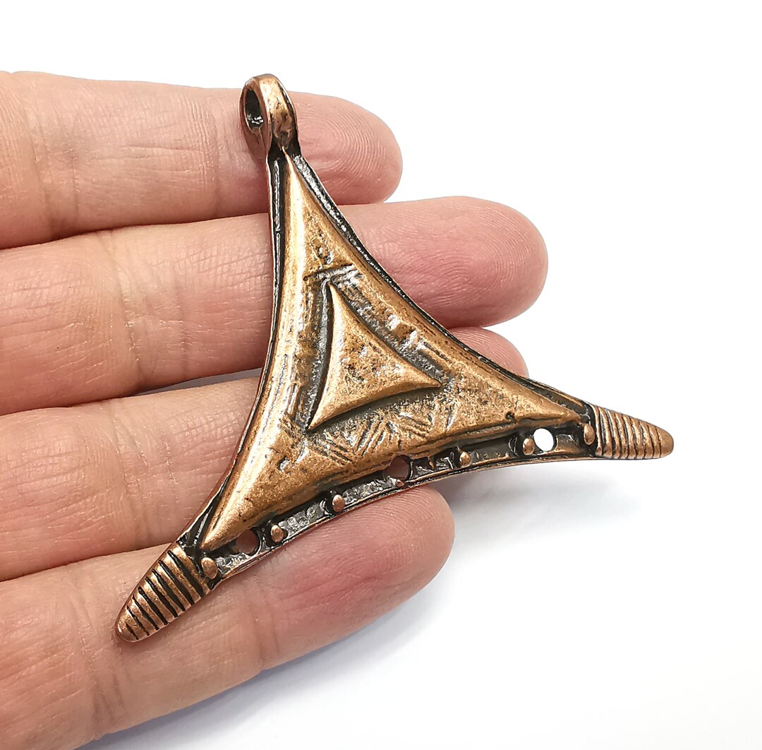 Triangle Pendant Connector Antique Copper Plated Pendant (76mm) G34841 ...