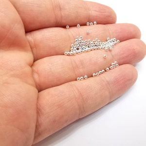 Sterling Silver Tiny Round Ball Beads, 925 Solid Silver Beads, 2mm ...