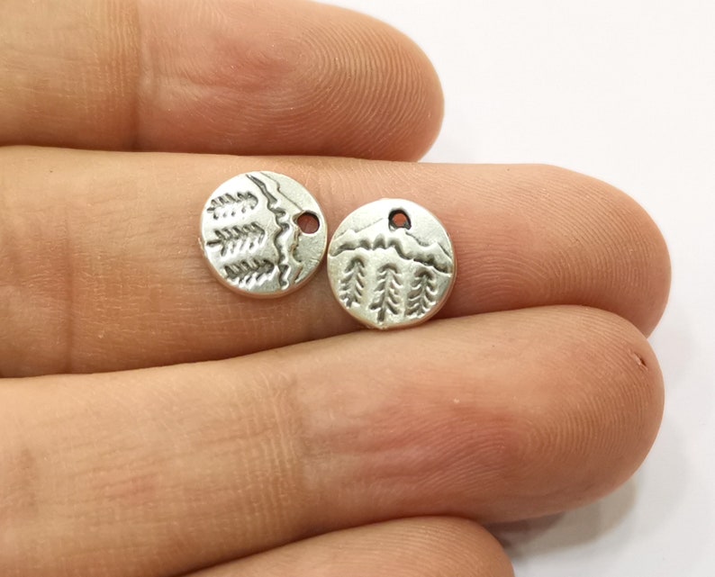 Pine Tree Charms Antique Silver Plated Charm 10mm G19188 - Etsy