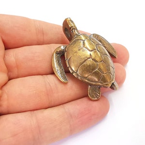 Sea Turtle Pendant Antique Bronze Plated Pendant ( 51x45mm ) G20234 - Etsy
