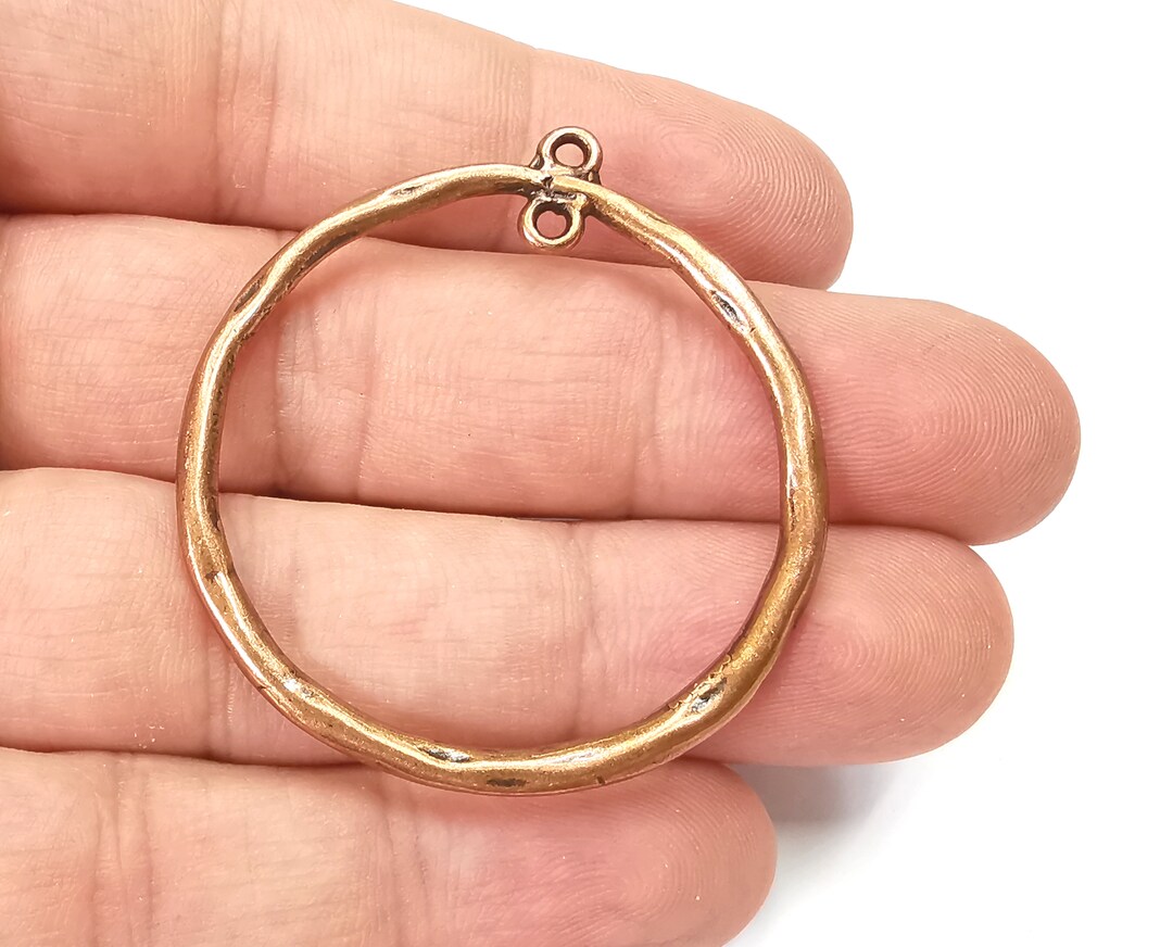 Round Connector Charms, Antique Copper Plated Findings (47x44mm) G28438 ...