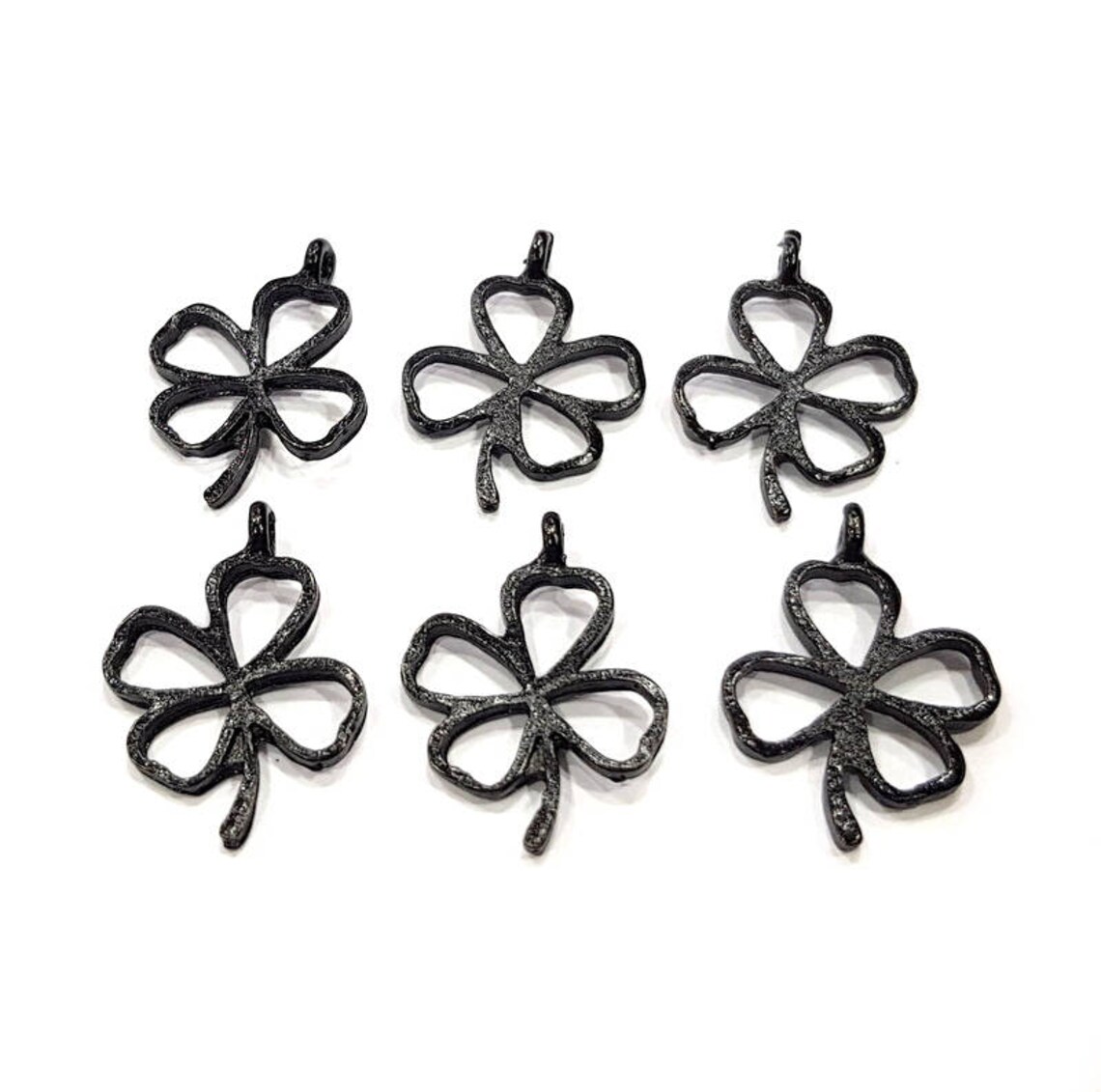 10 Clover Charm Black Charm Black Plated Metal 25x18mm - Etsy
