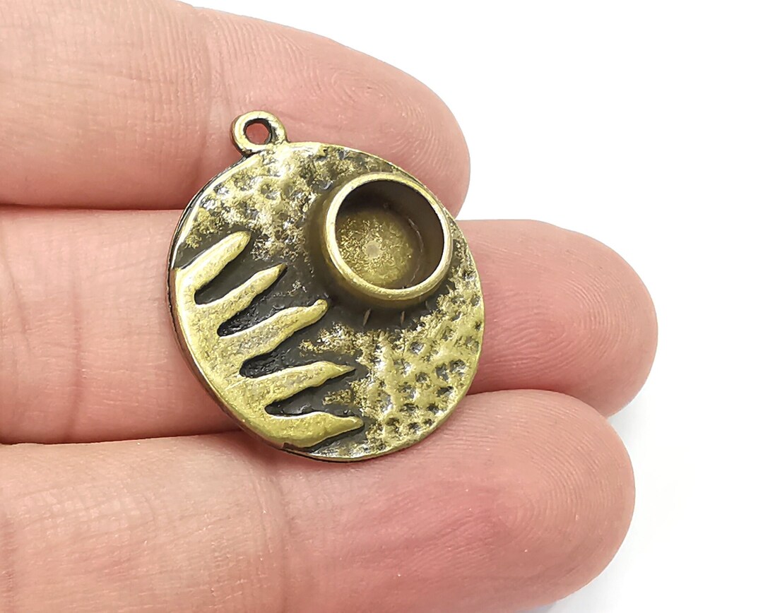 Sun and Moon Charms Blank Resin Bezel Mounting Cabochon Base Setting ...