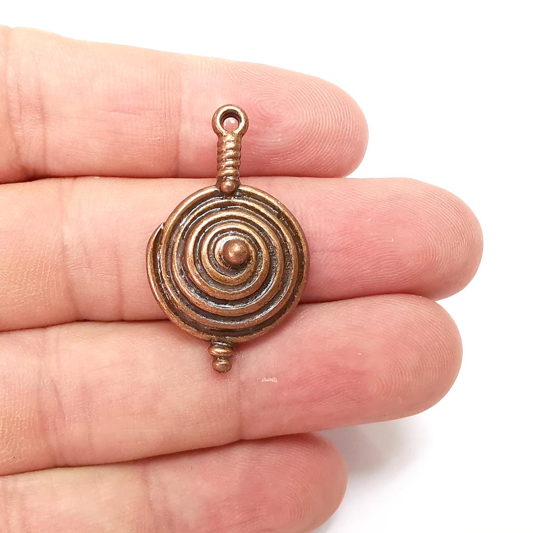 Copper Swirl Charms, Boho Charms, Rustic Charms, Earring Charms, Copper ...