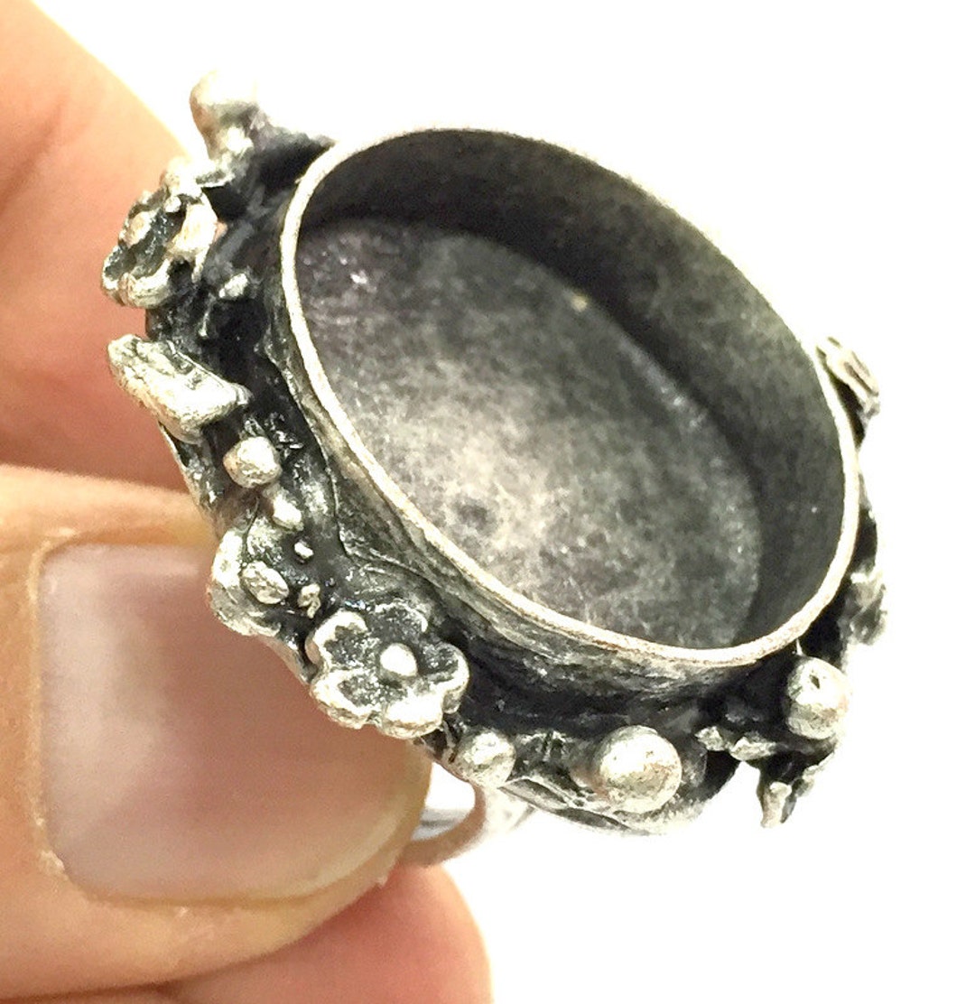 Silver Ring Blank Ring Settings Ring Bezel Base Cabochon Mountings ...