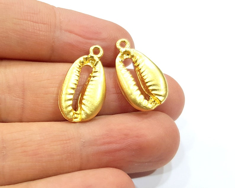 4 Cowrie Shell Charms Gold Charms Gold Plated Shell Charms - Etsy