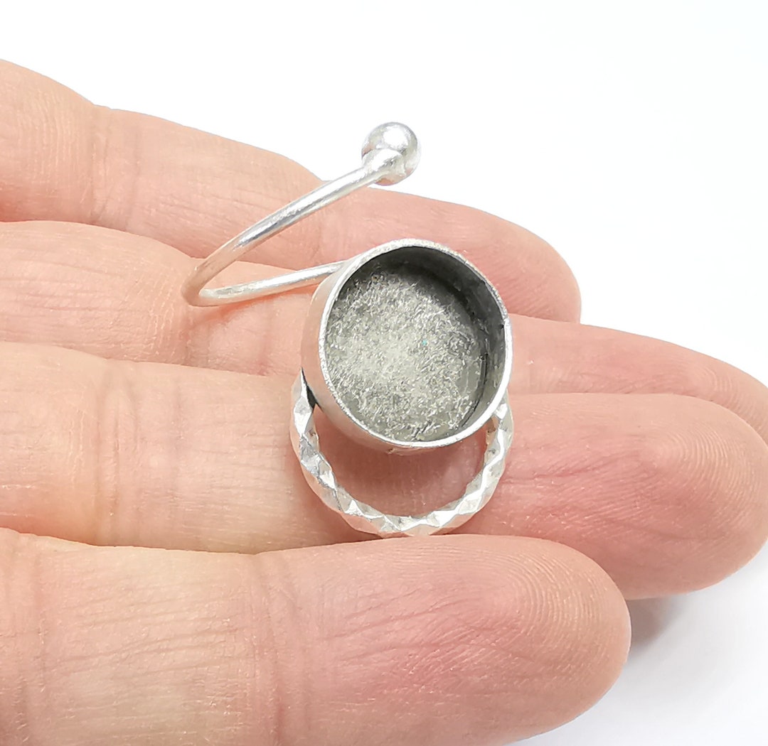 Wrap Circle Ring Ball Head Silver Ring Setting Cabochon Mounting ...