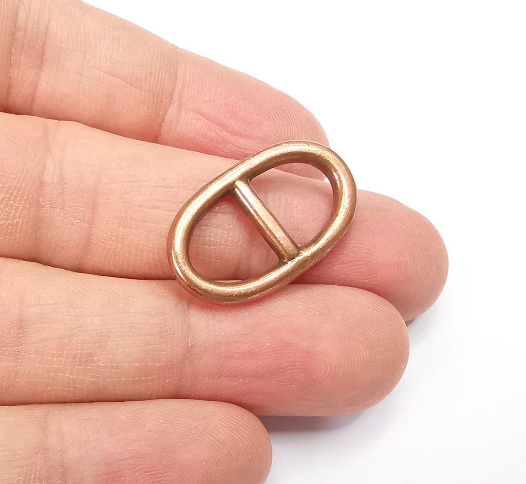 Two Hole Connector Antique Copper Plated Oval Findings (23x13mm) G29413 ...