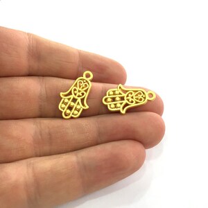 2 Gold Hand Charms, Gold Plated Metal 2 Pcs (22x14 Mm) G3206 - Etsy