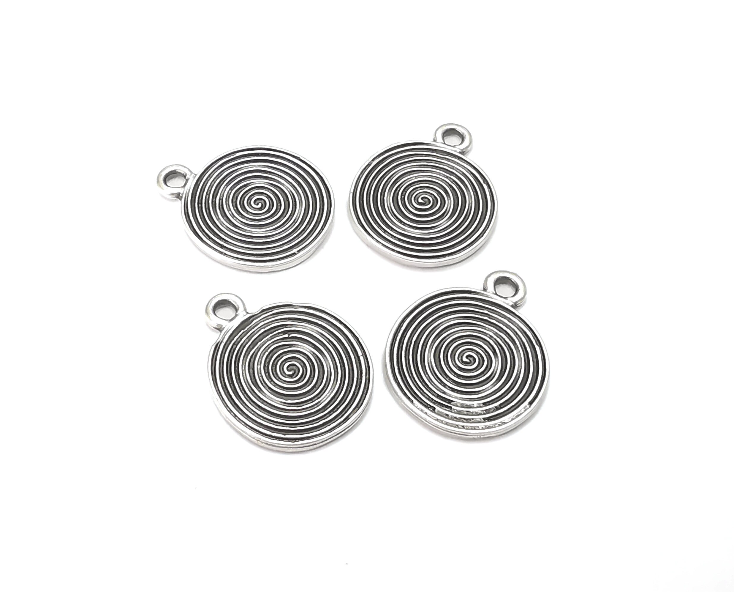 Spirals Charms Swirl Charm Antique Silver Plated Charms (21x17mm ...