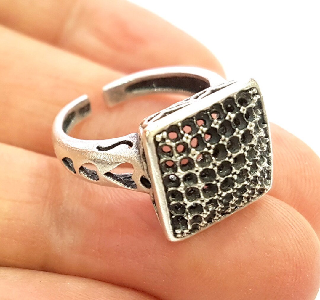 Silver Ring Blank Ring Settings Ring Bezel Base Cabochon Mountings ...
