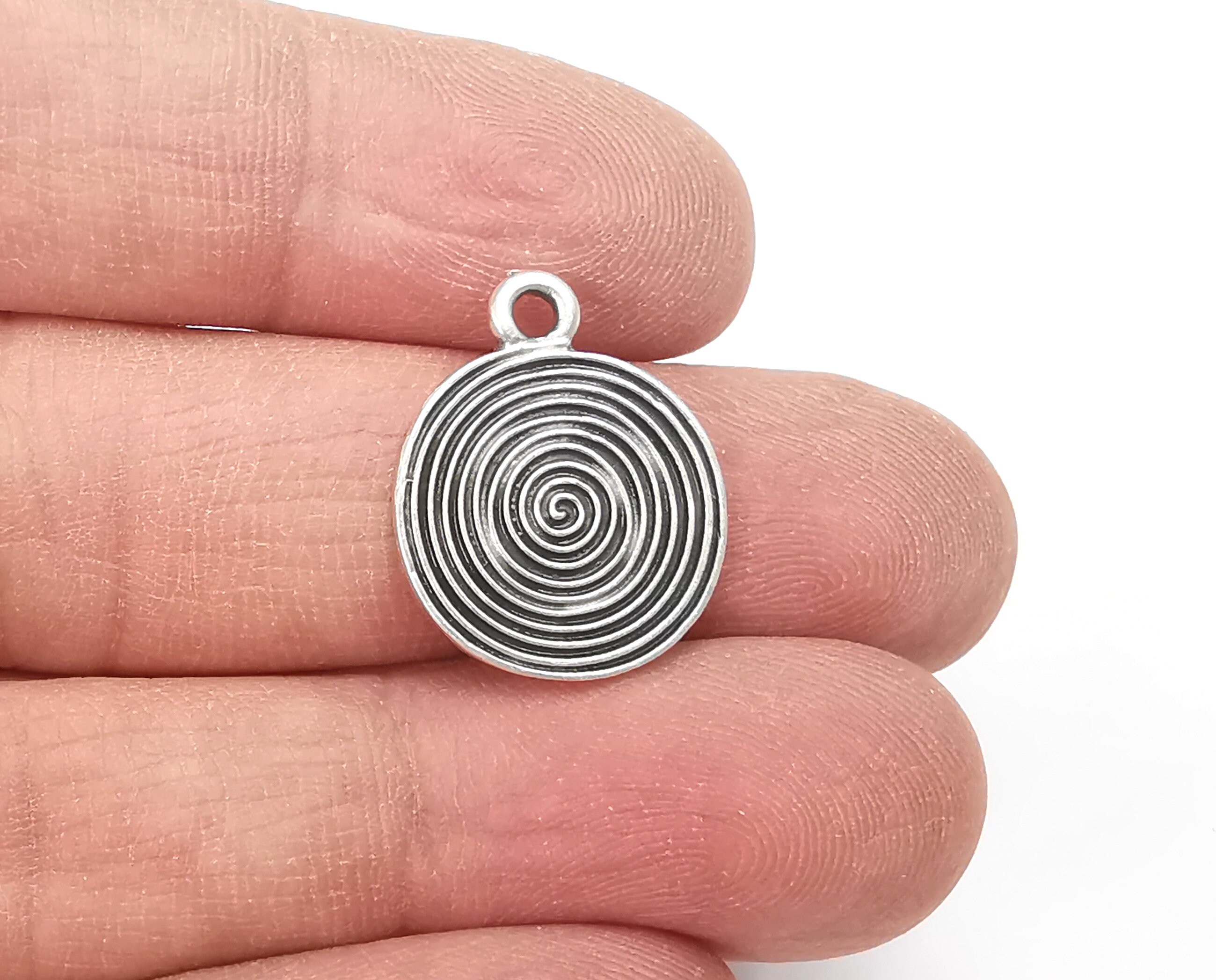 Spirals Charms Swirl Charm Antique Silver Plated Charms - Etsy