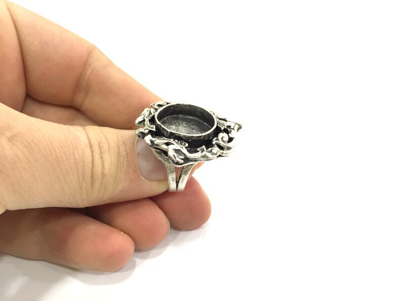 Silver Ring Blank Ring Settings Ring Bezel Base Cabochon | Etsy