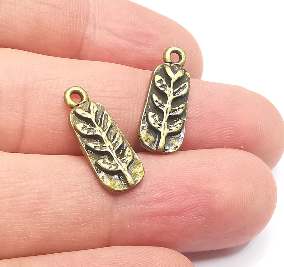 Sprout Charms, Leafy Branch Plant Charms, Virgo Wheat Charms, Antique ...