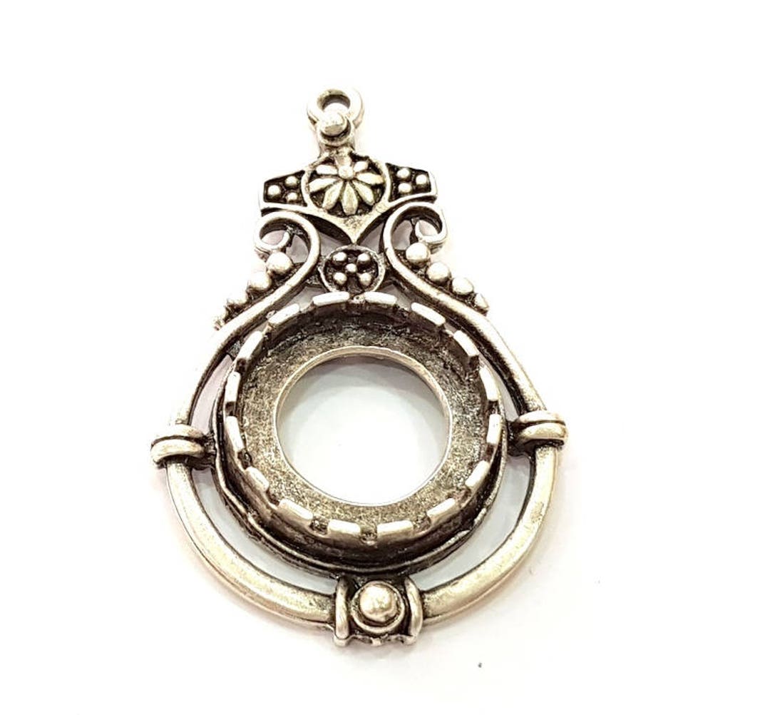 Silver Pendant Antique Silver Plated Pendants (56x34mm) G8314 - Etsy