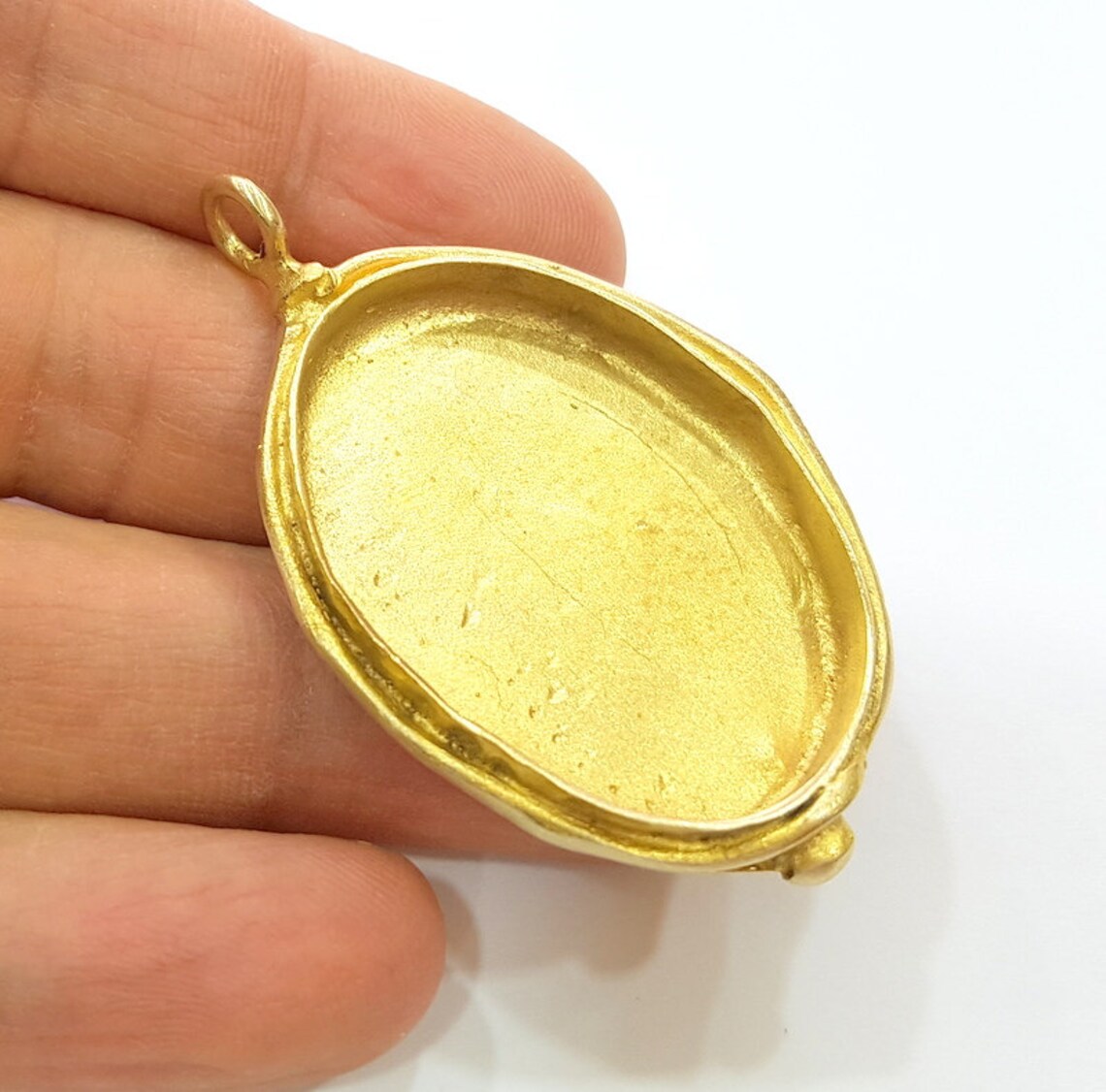 Raw Brass Pendant Blank Bezel Settings Base Blank Mountings Necklace ...