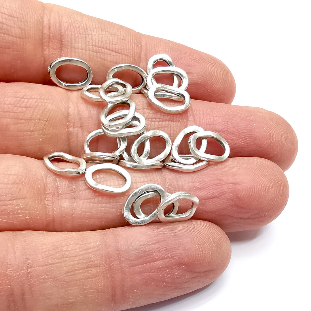 Oval Hoop Connector Findings Antique Silver Plated (10x7mm) G34852 - Etsy