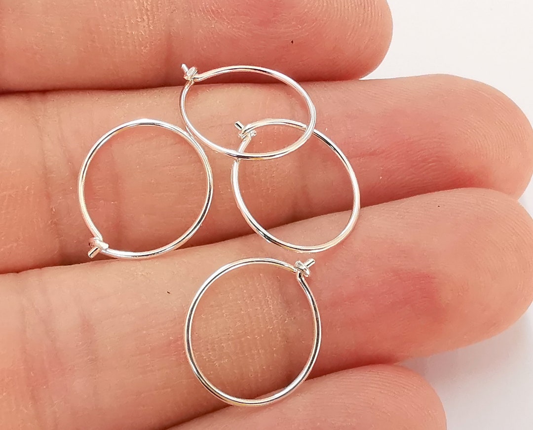 Solid Sterling Silver Earring Hoop Wire 925 Silver Earring Hoop ...