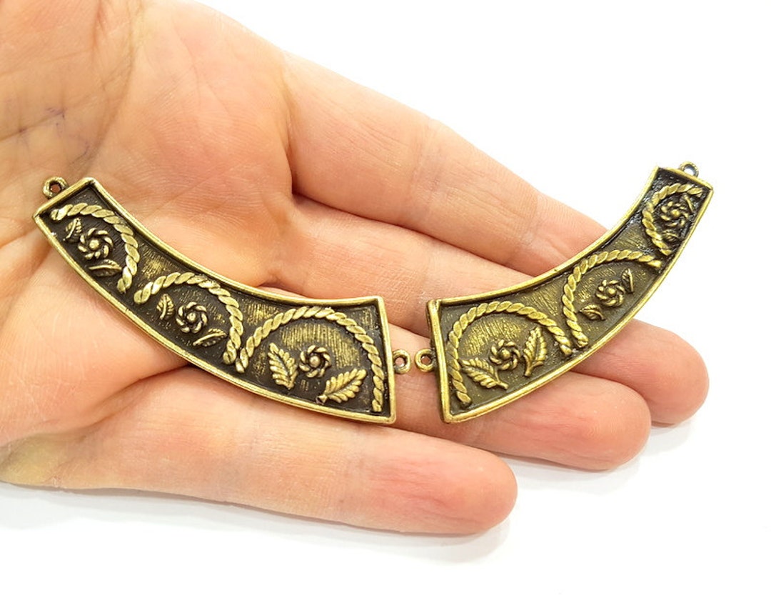 Necklace Set Antique Bronze Collar Necklace Pendant Connector 2 Piece ...