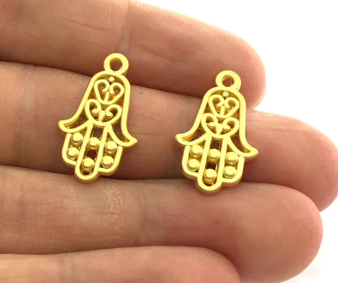2 Gold Hand Charms Gold Plated Metal 2 Pcs 22x14 Mm G3206 - Etsy