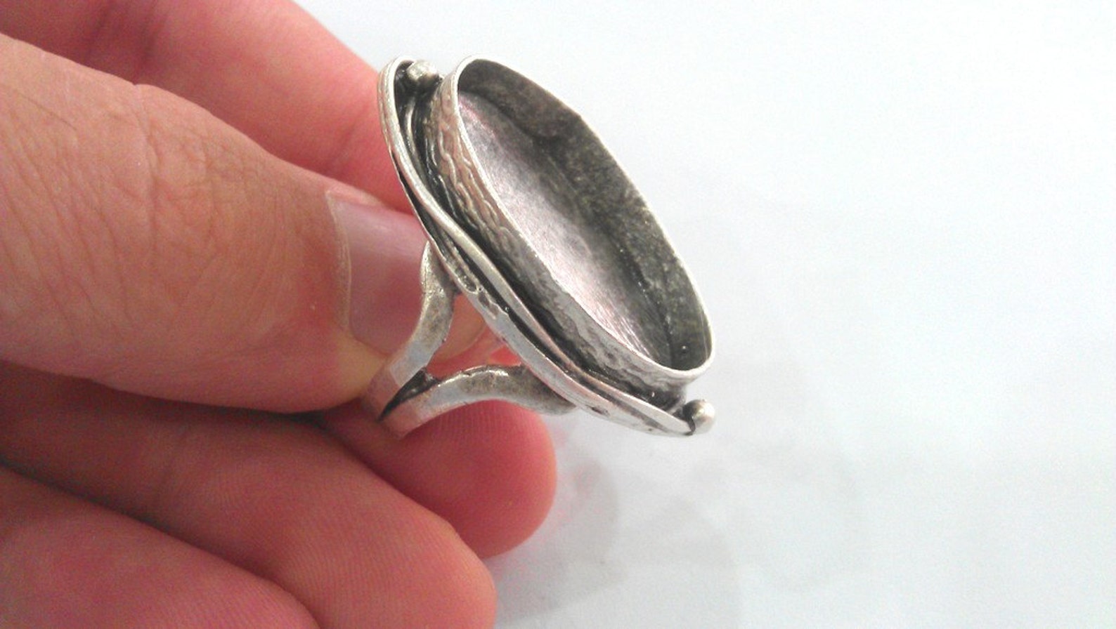 Silver Ring Bezel Base Settings Blank Cabochon Base Mountings ...