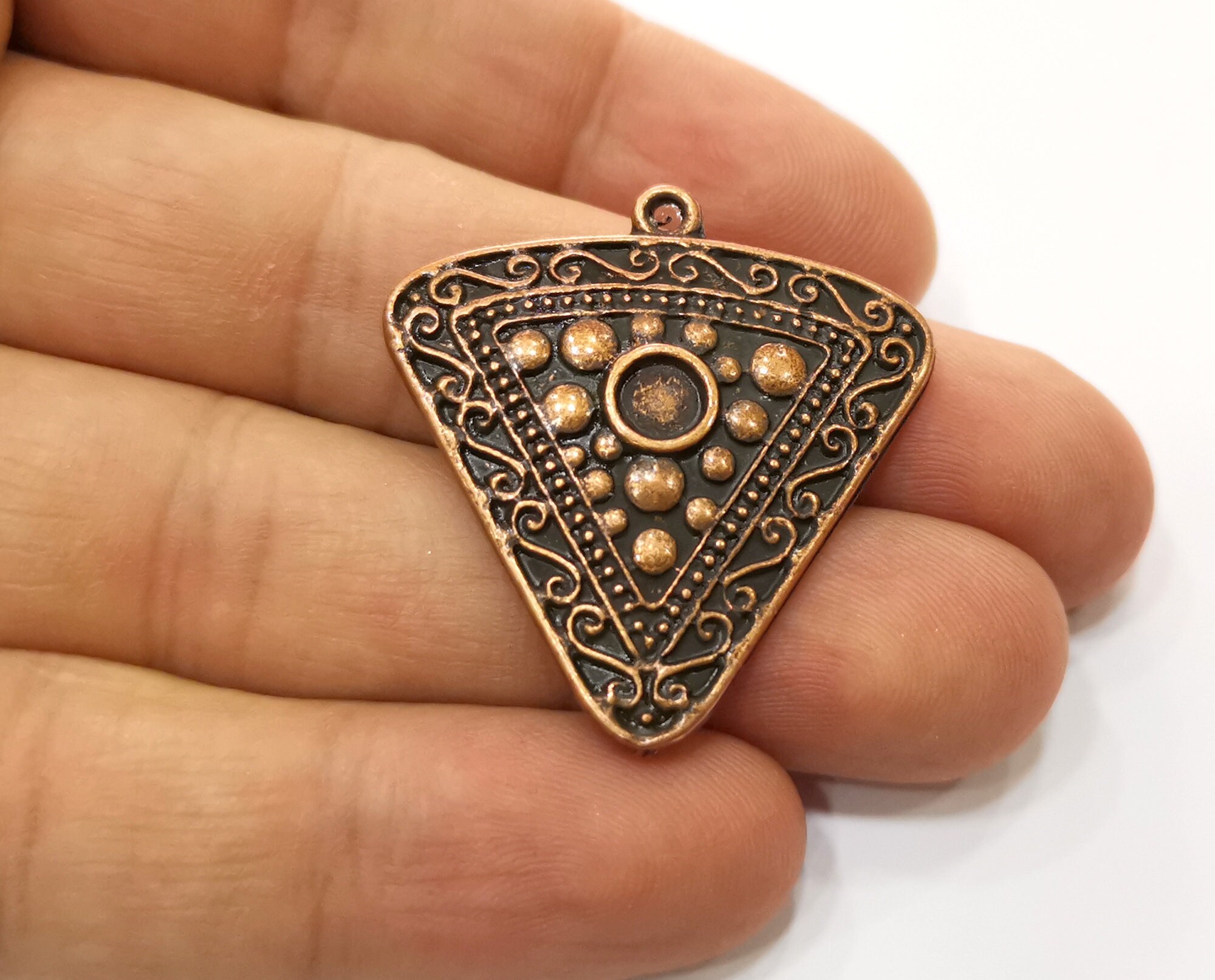 2 Copper Charms Antique Copper Plated Charm 36x35mm G19220 - Etsy