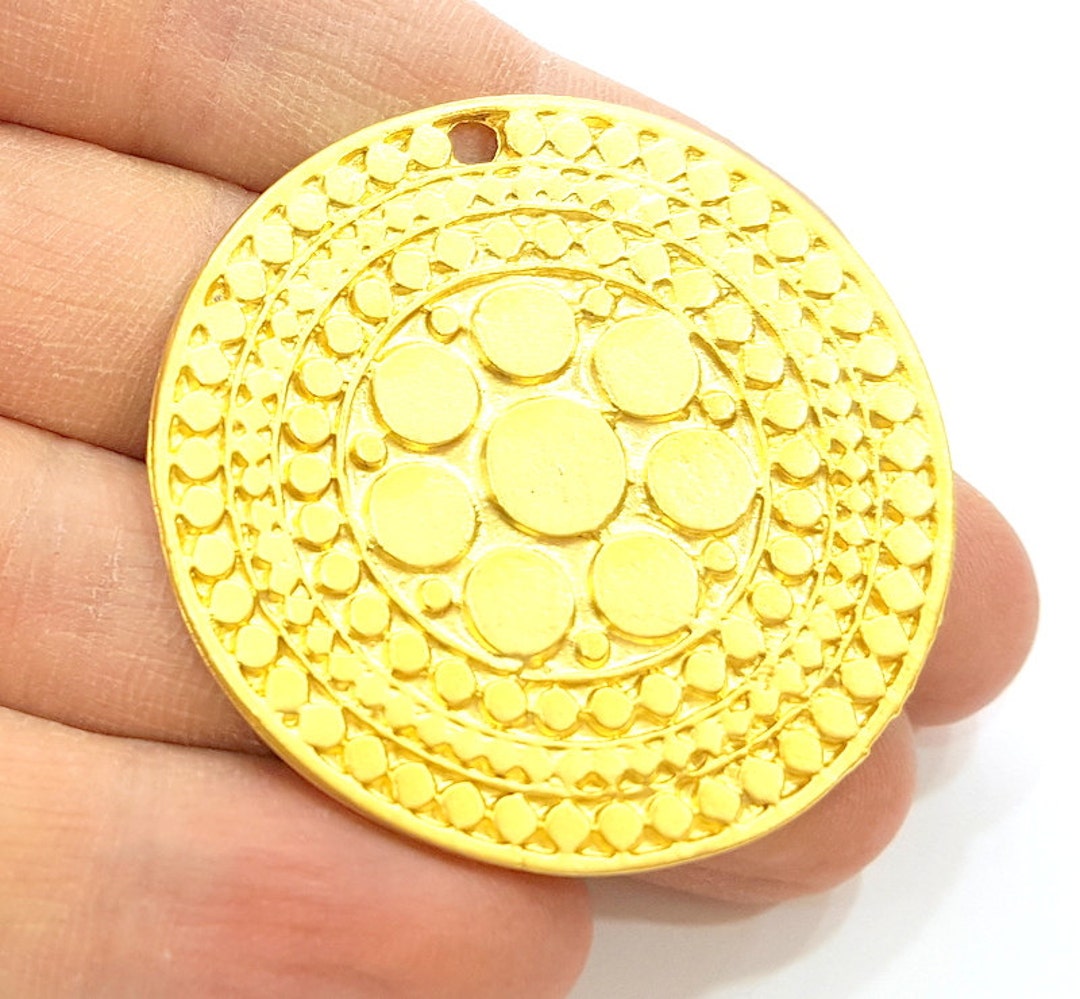 Gold Pendant Gold Plated Pendants Medallion Pendant (48mm) G7034 - Etsy