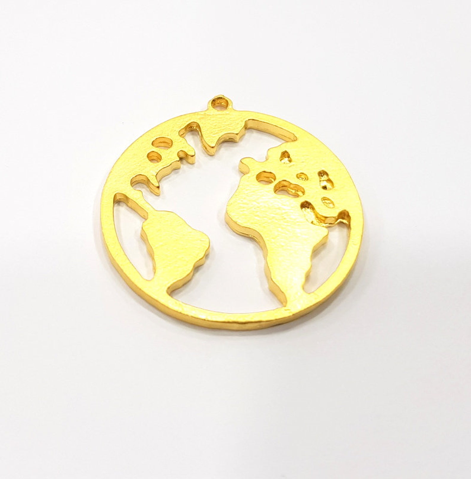 World Map Charm Gold Charms Gold Plated Metal (34mm) G15679 - Etsy