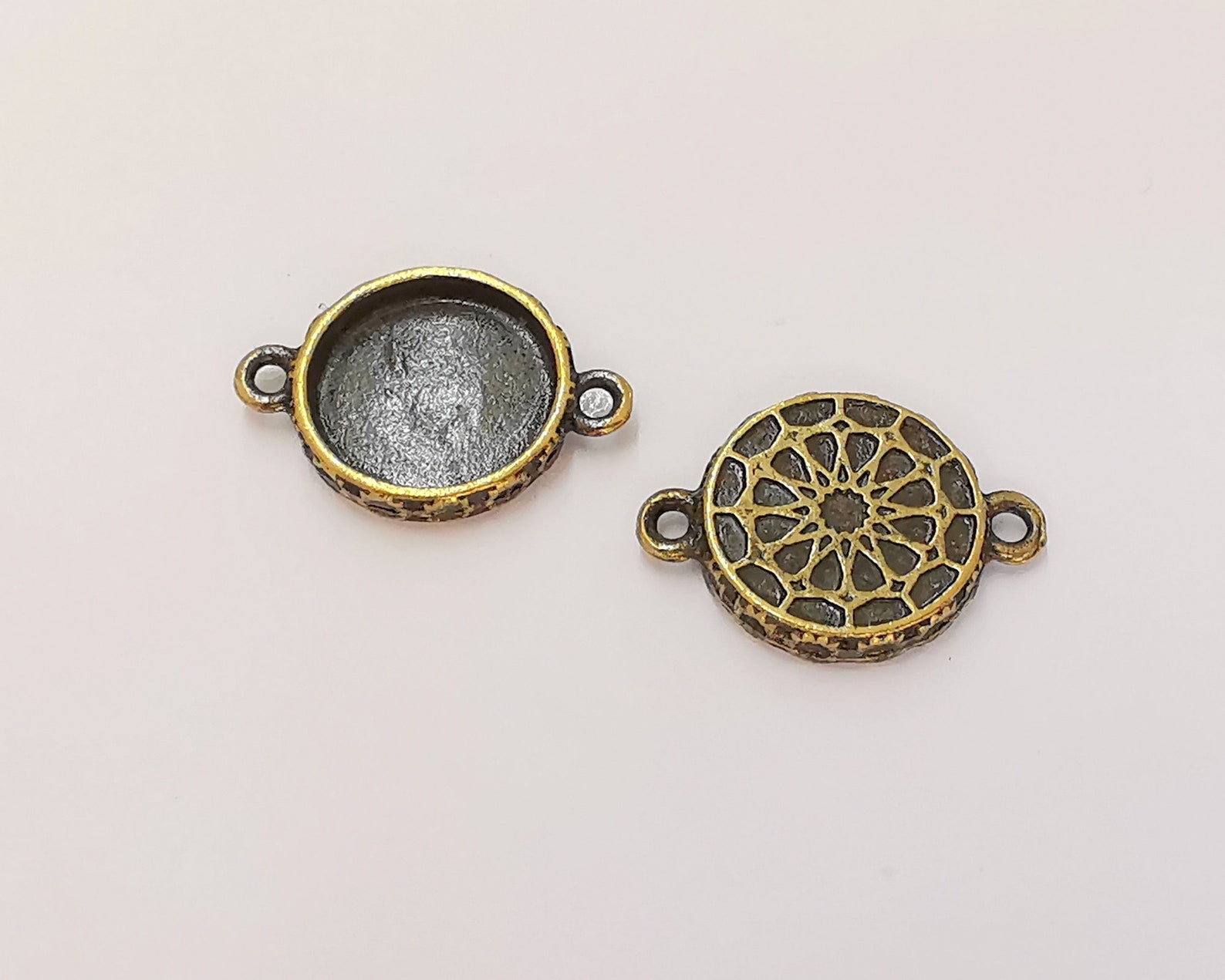 Charms Connector Blank Bezel Resin Bezel Mosaic Mountings Antique ...