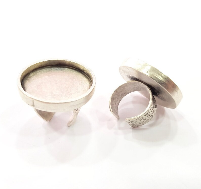 Silver Ring Blank Setting Cabochon Base Inlay Ring Backs - Etsy