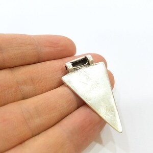 Antique Silver Triangle Pendants (45x25mm) Antique Silver Plated G6707 ...