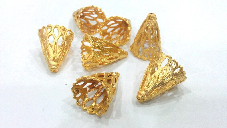 2 Gold Cone Gold Plated Cone Findings G9230 - Etsy
