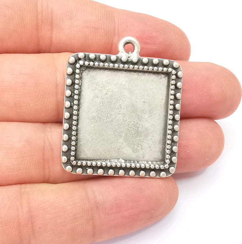 Square Pendant Blanks Resin Bezel Bases Mosaic Mountings - Etsy
