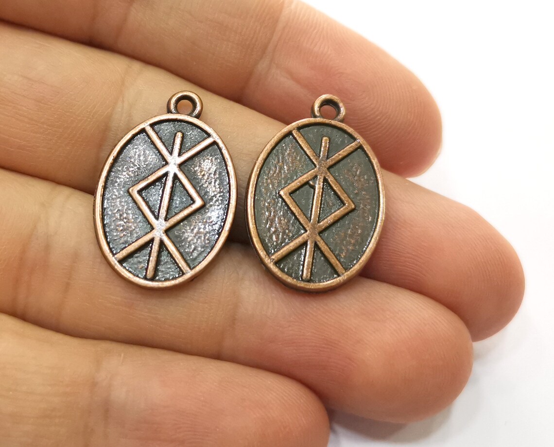 5 Copper Charms Antique Copper Plated Charms (26x17mm) G18708 - Etsy