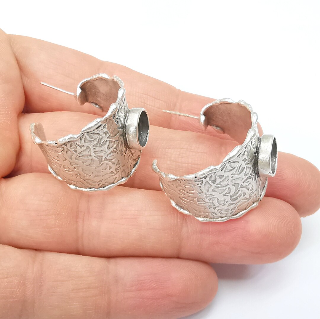 Earring Stud Base, Organic Shape Earring Blank, Ear Settings Resin ...