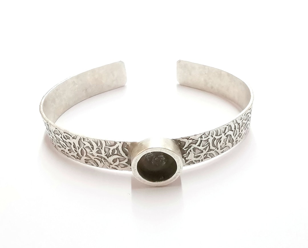 Bracelet Blank Resin Bangle Dry Flower Inlay Blank Cuff Bezel Glass ...