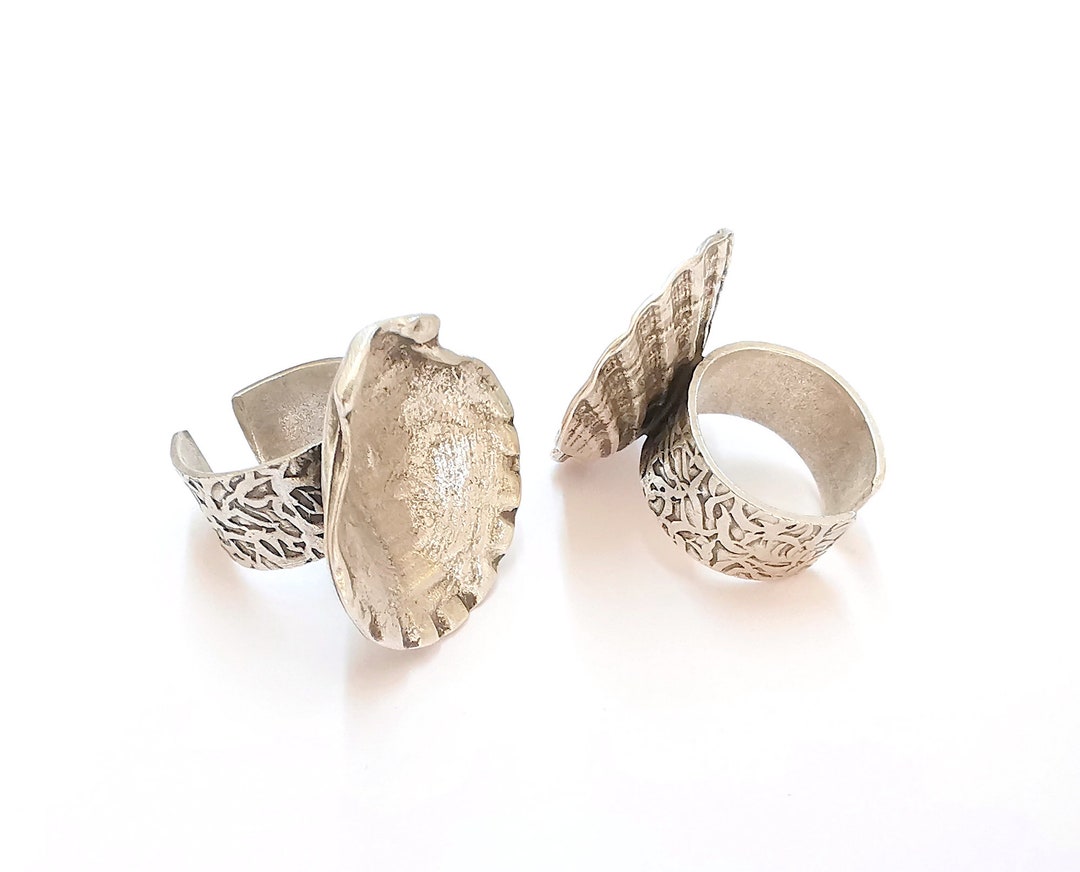 Oyster Shell Ring Blank Base Setting Resin Bezel Inlay Ring Backs ...