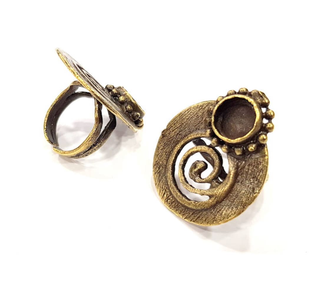 Antique Bronze Ring Blank Ring Setting Inlay Blank Mosaic Bezel Base ...
