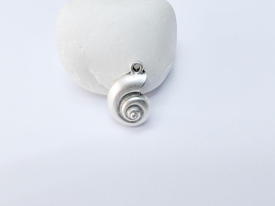 Nautilus Shell Charm, Summer Charms, Sea Shell, Beach Pendant, Silver ...