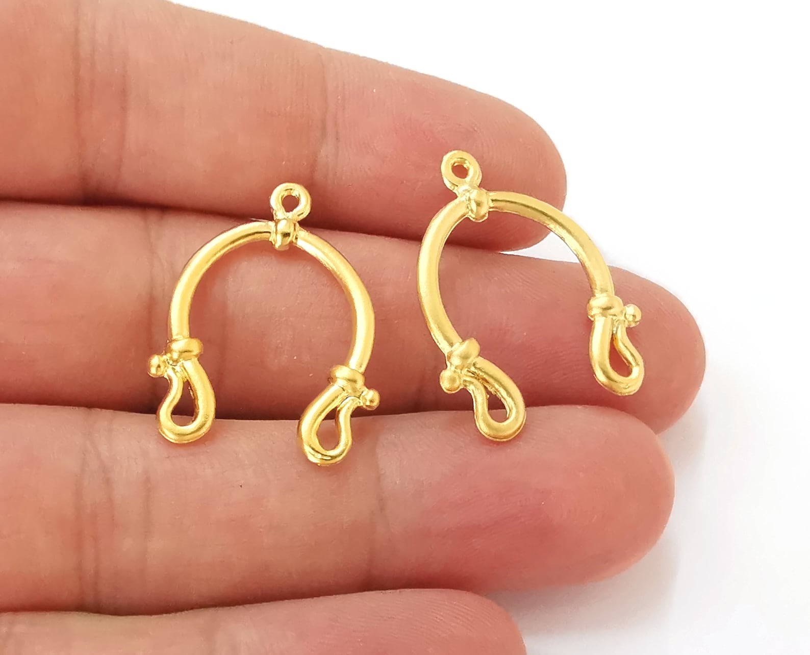 2 Gold Charms Connector Gold Plated Charms 28x21mm G16663 - Etsy