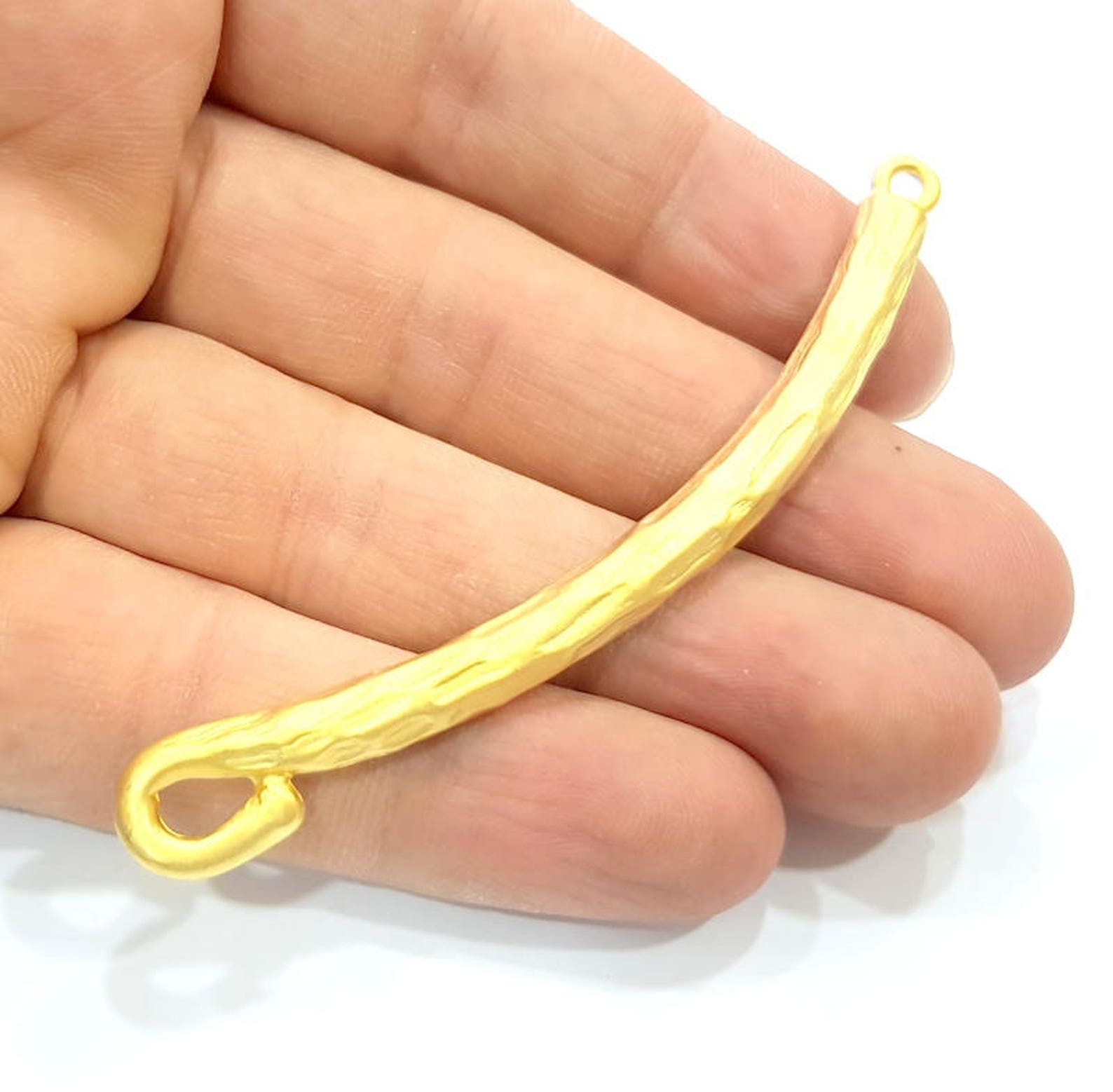 Ringed Rod Connector Gold Plated Metal Charms (83x5mm) G10373 - Etsy